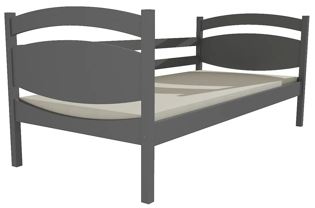 Dětská postel masiv 033 borovice masiv 90 x 200 cm šedá