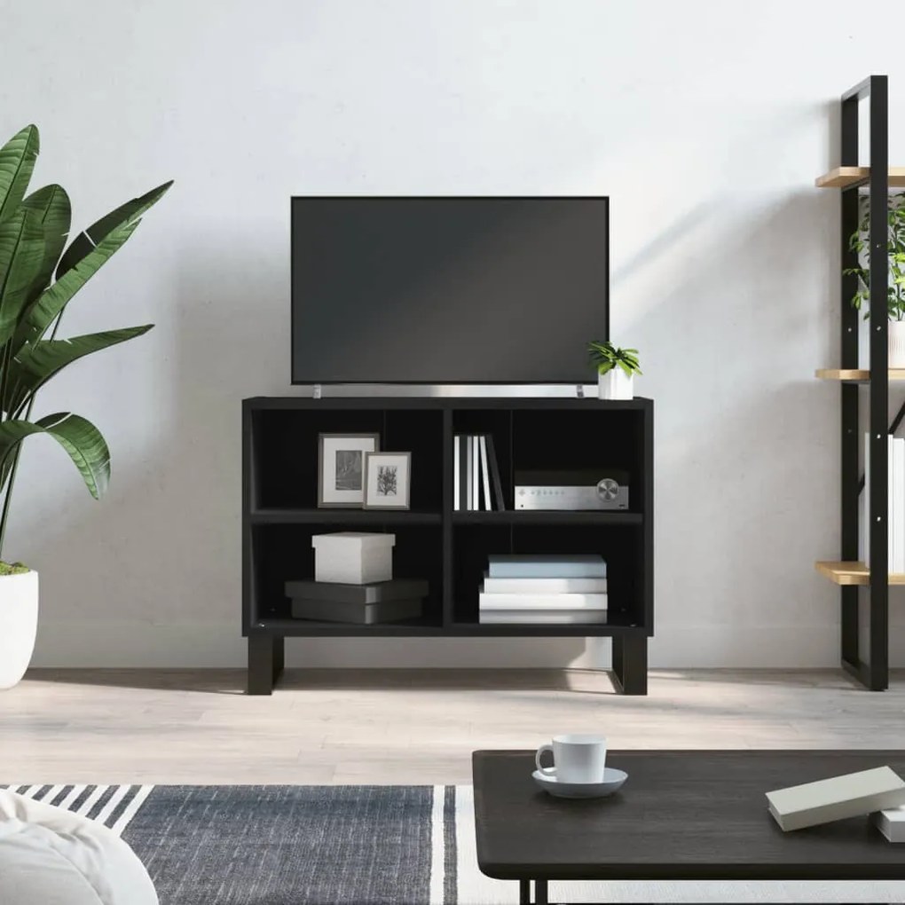 TV skříňka černá 69,5 x 30 x 50 cm kompozitní dřevo - Default Title