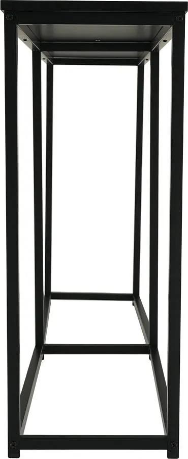 Tempo Kondela Odkládací konzolový stolek BUSTA v industriálním stylu, tmavě šedá grafit/černý kov