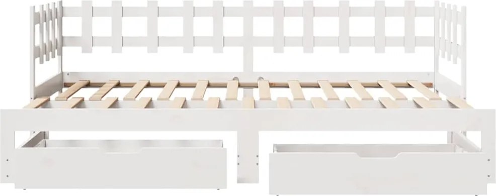 Válenda s přistýlkou a zásuvkami bez matrace bílá 90x200 cm 3302252