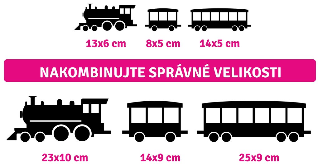 WALLVINIL Samolepky na zeď - Vláček Barva: Béžová, Velikost: LOKOMOTIVA 13x6 cm, Pravá / Levá: Pravá (dekorace směřuje/dívá se doprava)