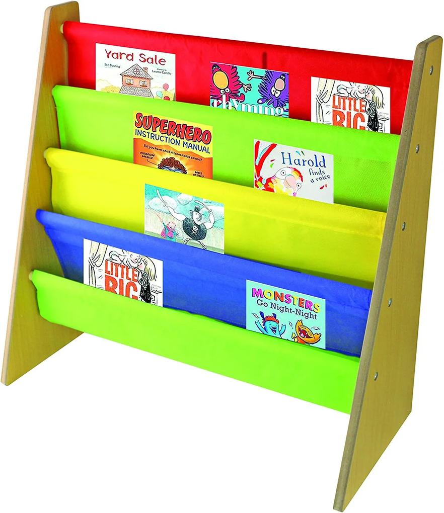 Organizér na hračky dětská knihovna dřevo/barevná