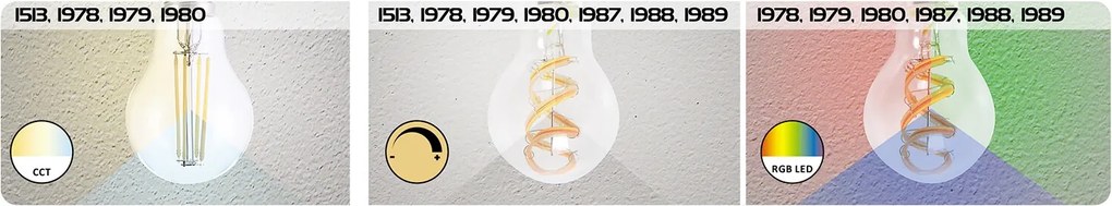 Rabalux LED Spiral Filament žárovka G95 RGB 4W/E27/300Lm/2700K/Dim