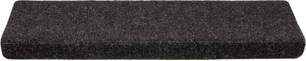 Schodové rohože samolepicí 10 ks 65 x 21 x 4 cm černé s obdélníkovým okrajem 149727