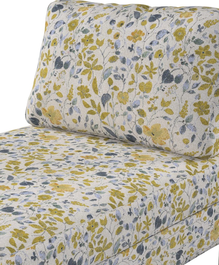 Potah na šezlong IKEA Karlstad samostatný, krátký barva žlutá látka pletený vzor, vzorované