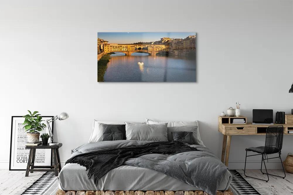 akrylový obraz Itálie Sunrise mosty 125x50 cm
