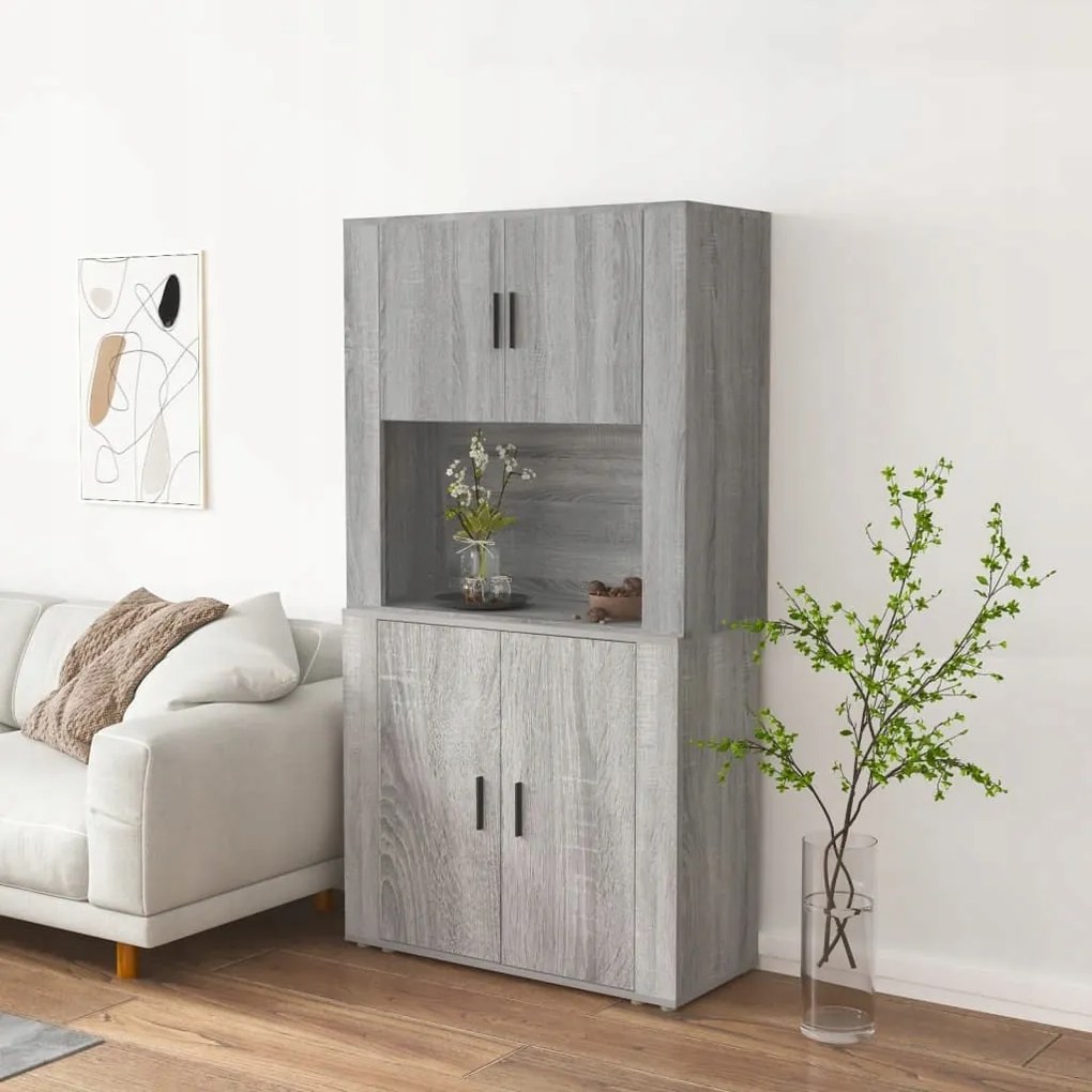 Fionshop 263887140 Skříň highboard šedá sonoma kompozitní dřevo