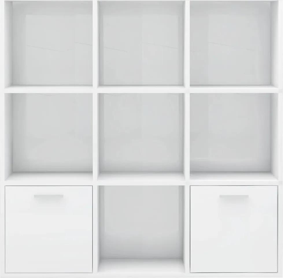 vidaXL Knihovna 98 x 30 x 98 cm dřevotříska [801122] Barva: Bílá