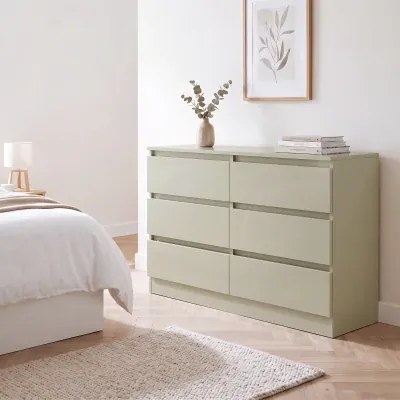 HOMCOM Komoda se 6 zásuvkami Moderní vysokostní stolík s televizí až 119 cm 100x35x69 cm světle hnědý