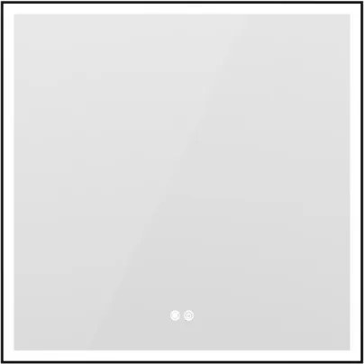 Erga Samira, LED zrcadlo 80x80cm v černém rámu, 2415 lm, 3 barvy světla, přední osvětlení, ERG-V01-SAMIRA-8080-BK