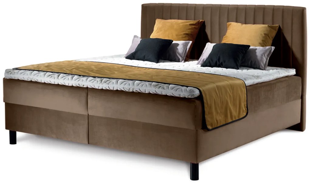 New Design Reto Boxspring 180x200cm světlehnědá