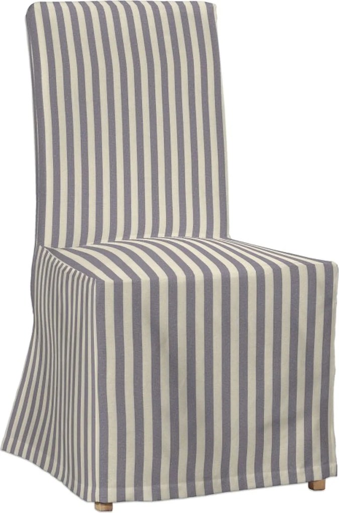 Potah na židli IKEA Henriksdal, dlouhý barva tmavě modrá látka vzorované