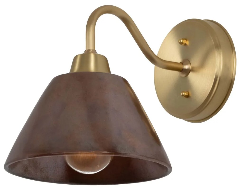Keramická nástěnná lampa MILO Copper/měděná barva/mosaz