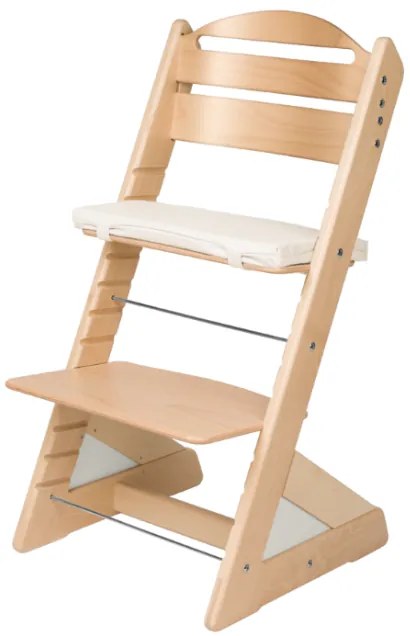 Jitro Dětská rostoucí židle Plus Buk Bílý klín + lněný