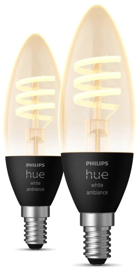 Filamentové smart žárovky v sadě 2 ks E14, 5 W White ambiance – Philips Hue
