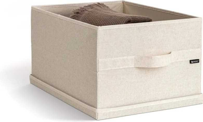 Béžový látkový úložný box s víkem 36x46x25 cm Soft Storage Large – Bigso