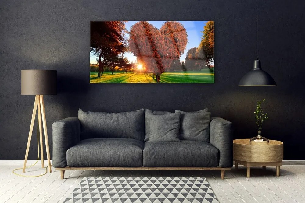 Plexisklo-obraz Strom Srdce Přírdoa 120x60 cm