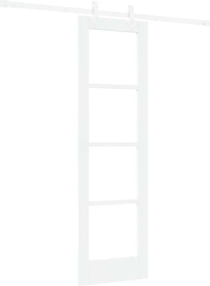 Posuvné dveře 61 x 198,5 cm Masivní borové dřevo a sklo Bílá 3332210