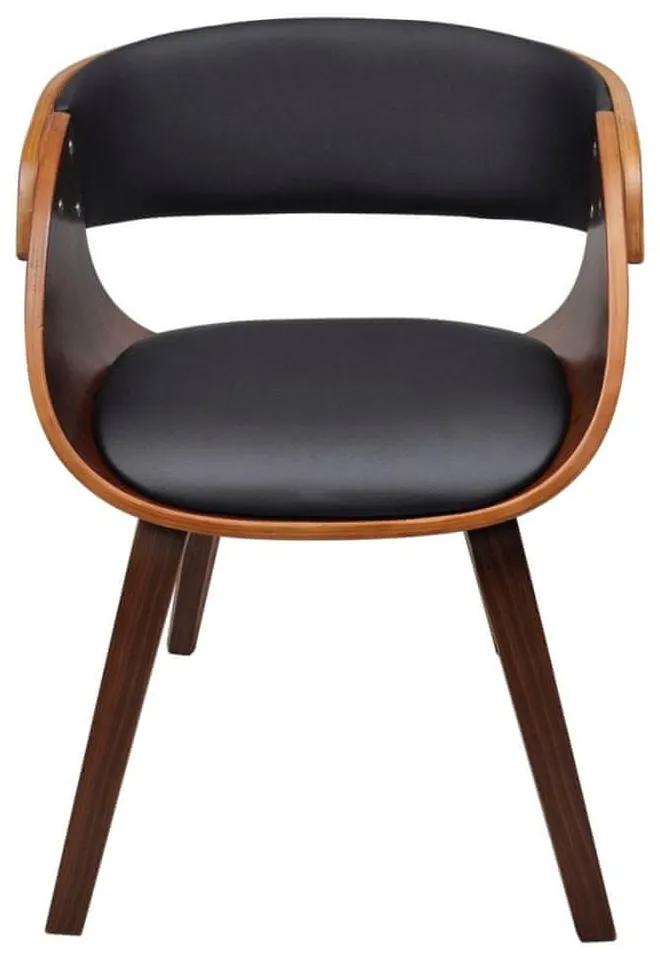 Petromila Jídelní židle 4 ks hnědé ohýbané dřevo a umělá kůže