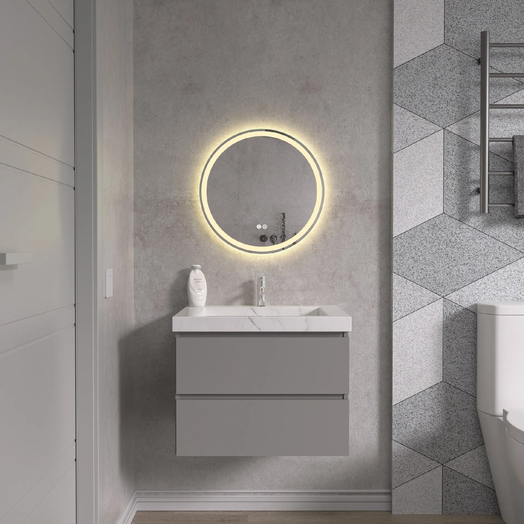 Erga Carla, kulaté LED zrcadlo 50cm, 1150 lm, 3 barvy světla, ERG-V01-208-5050
