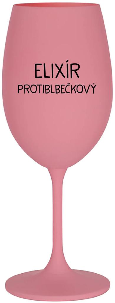 ELIXÍR PROTIBLBEČKOVÝ - růžová sklenice na víno 350 ml