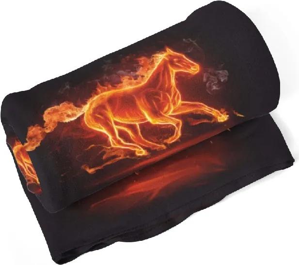 IMPAR Fleecová deka Plamenný kůň 150x120 cm (Rozměr : 200 x 140 cm)