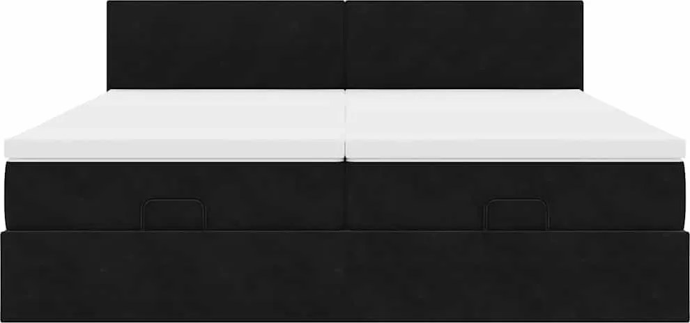Osmanský rám postele s matracíes černá 180x200cm samet 3312058