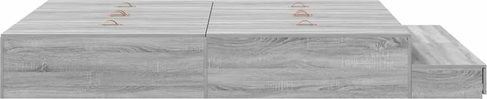Rám postele s úložným prostorem se zásuvkou Šedá Sonoma 140 cm 3335642