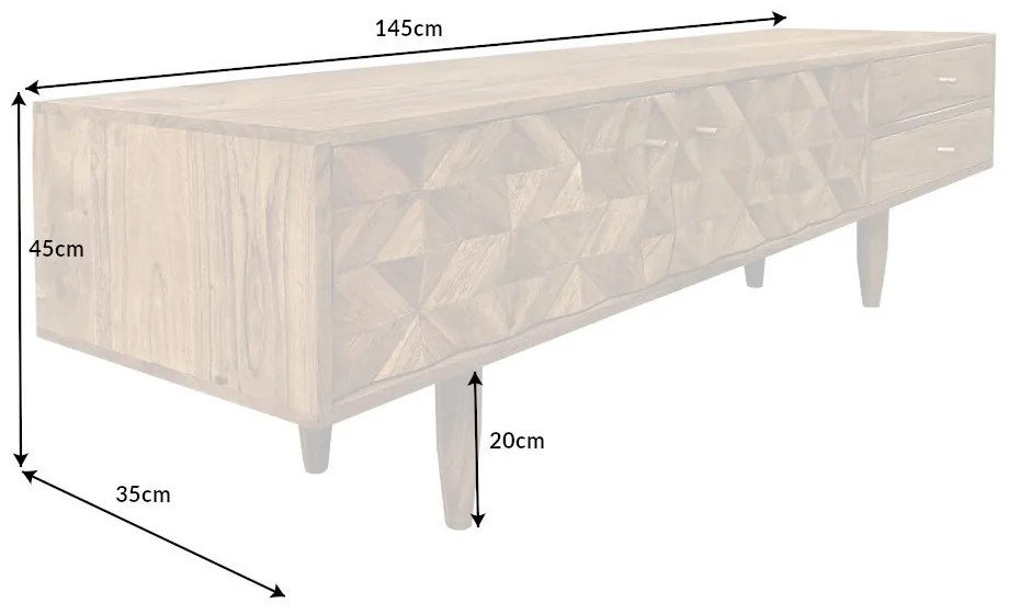 Massive home | Televizní stolek Alpine 145 cm masiv akácie honey 43736