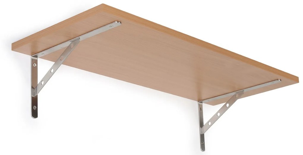 Police na zeď, pevná, 800 x 270 mm, buk