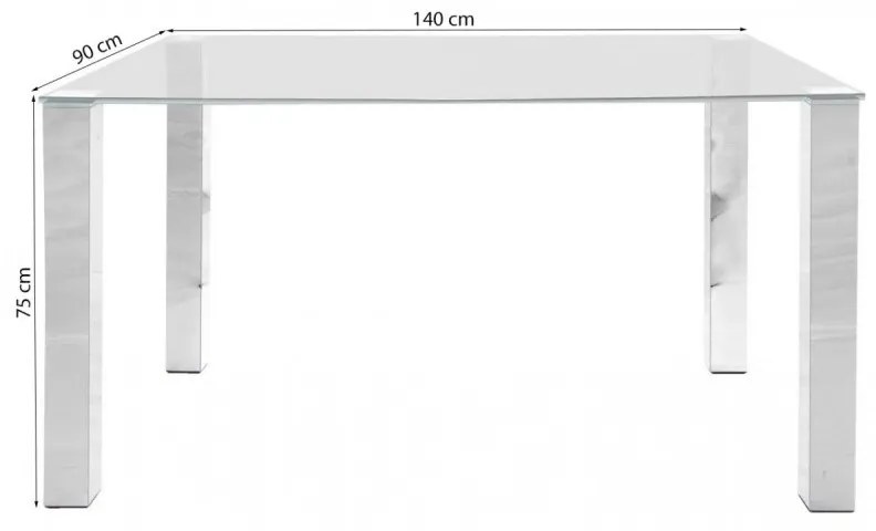 Jídelní stůl Kant 140x90 cm stříbrný