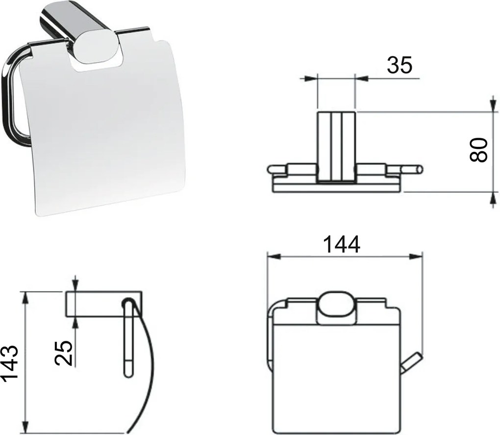 Sapho Sapho, FLORI držák toaletního papíru s krytem, chrom, RF007