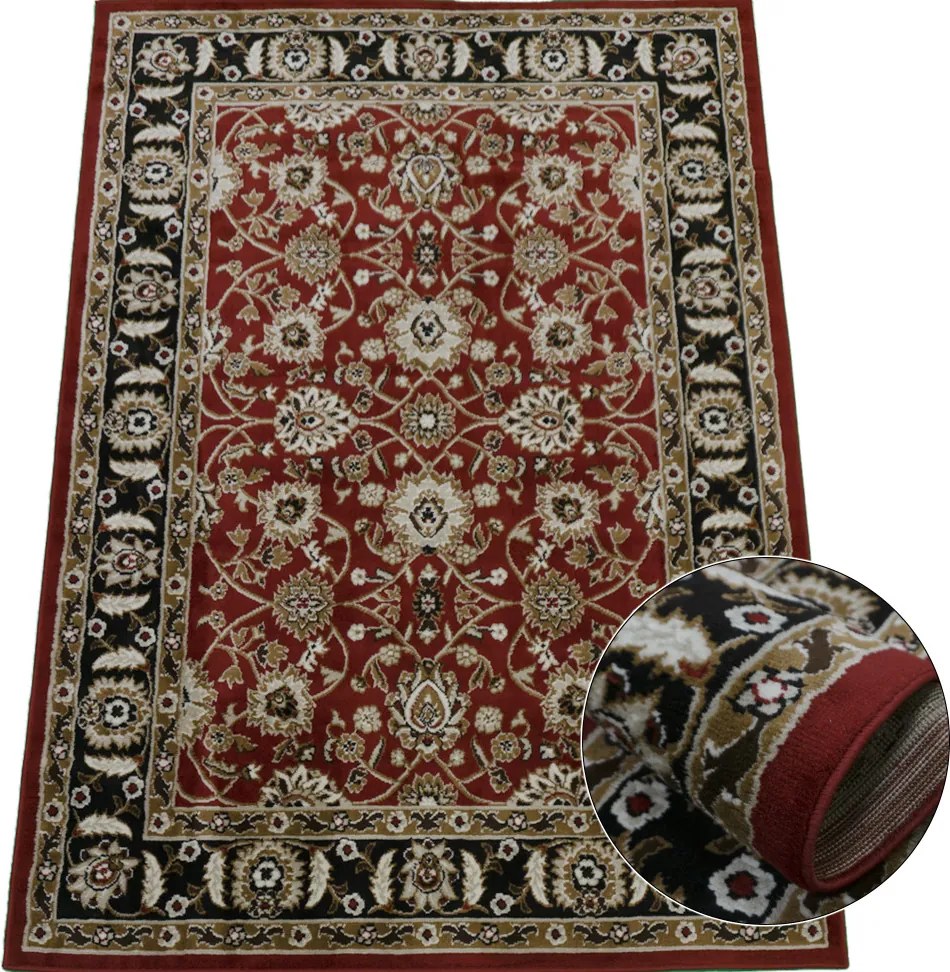 BE Koberec Lotus 9305 RED - červený obdélníkový Rozměr: 40x60 cm