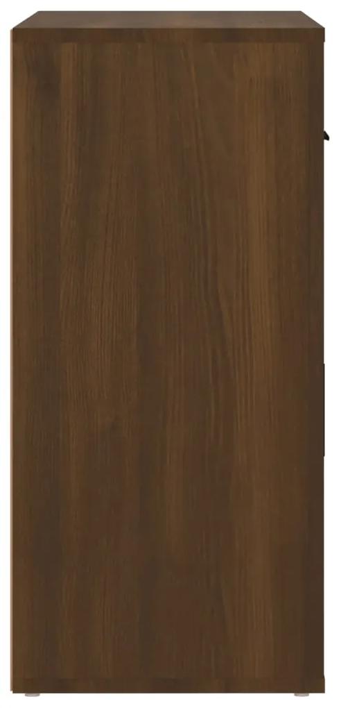 Příborník hnědý dub 80x33x70 cm kompozitní dřevo - Default Title