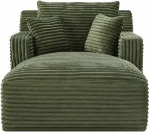 Aosom Moderní manšestrové lounge křeslo, pohodlná rozkládací pohovka/ležící křeslo, vhodné do obývacího pokoje a kanceláře, 100D x 166Š x 72V cm, zel…