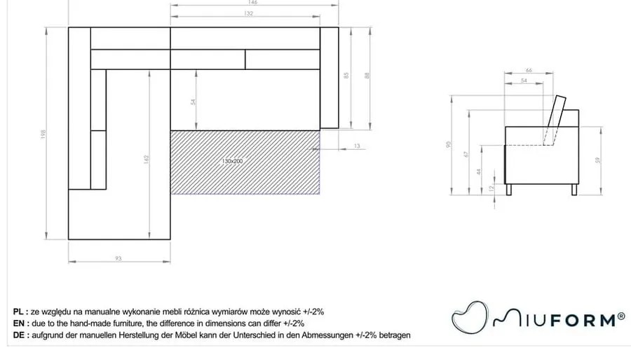 Tyrkysová sametová rozkládací rohová pohovka Miuform Stylish Stan L, levý roh