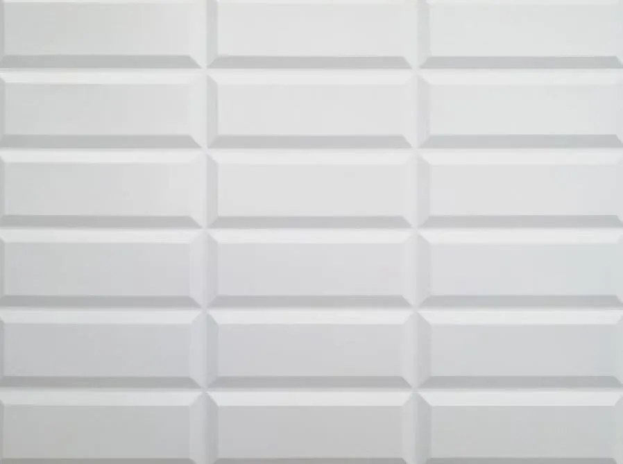 Obkladové panely 3D PVC 12, rozměr 440 x 580 mm, obklad bílý s bílou spárou, IMPOL TRADE