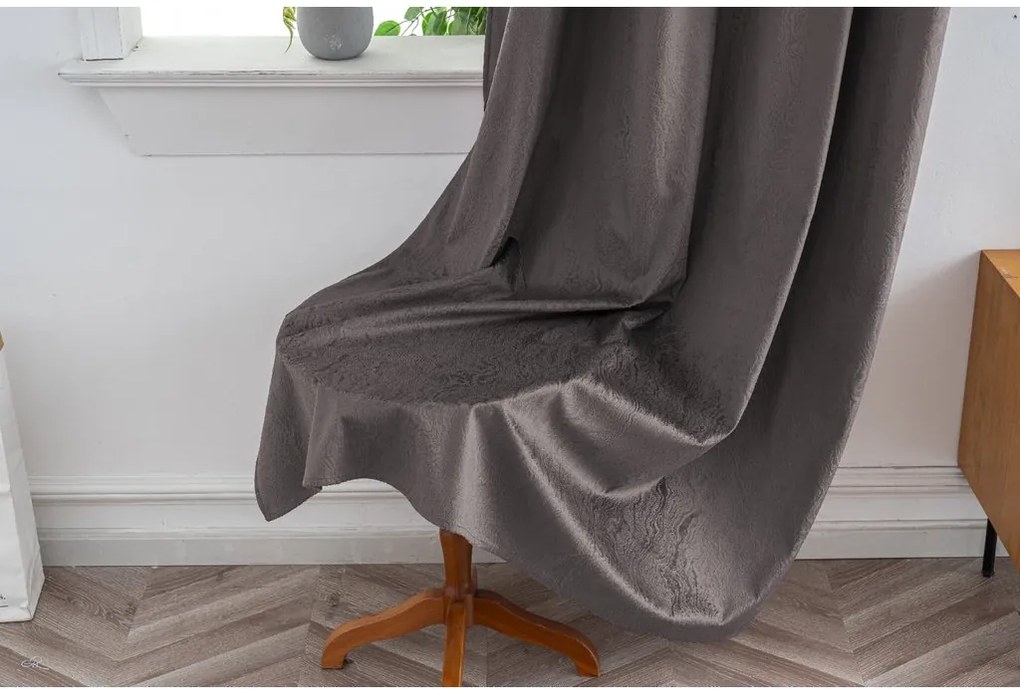 Zatemňovací závěs DUNES VELVET 140x250 cm, tmavě šedý Zavěšení: Řasící páska