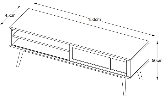 Designový TV stolek Tallys 150 cm kouřový dub