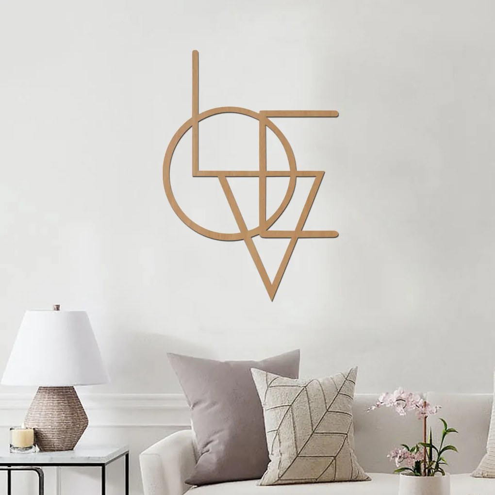 dřevo života Dřevěná dekorace na zeď LOVE Zvolte rozměr (cm): 60x85, Zvolte barvu dekoru: Černá
