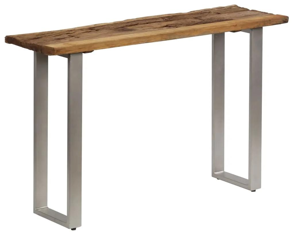 246290 vidaXL Konzolový stolek z pražcového dřeva a oceli 120 x 35 x 76 cm