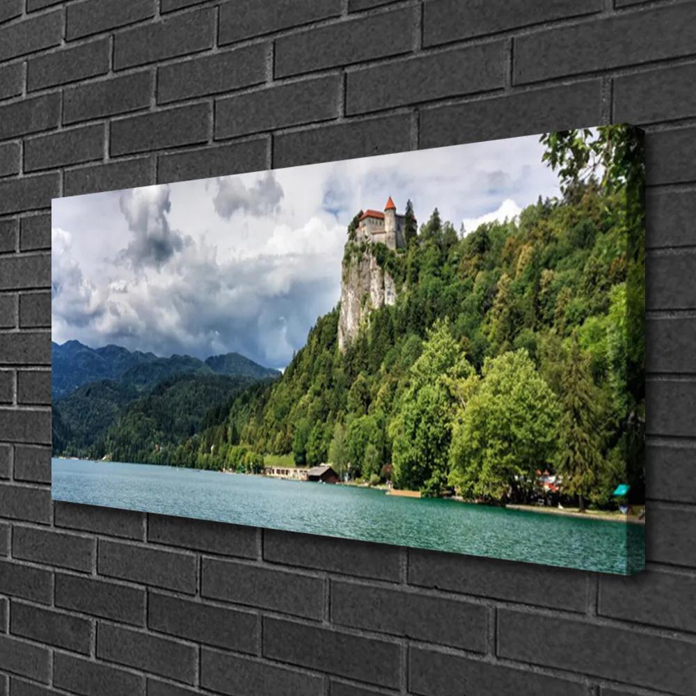 Obraz na plátně Zámek v Horách Les Krajina 120x60 cm