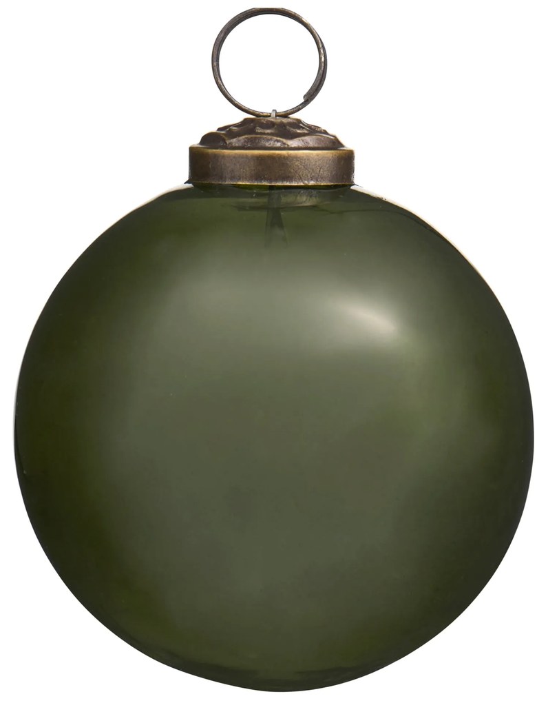 Ib Laursen Vánoční baňka Ornament Green, zelená barva, sklo