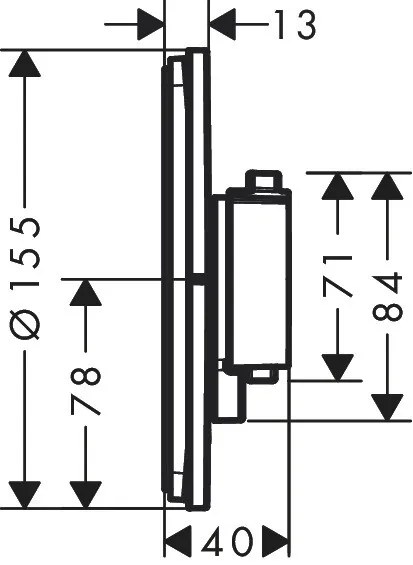 Hansgrohe ShowerSelect Comfort S, termostat pod omítku pro 1 spotřebič a další výtok, chromová, HAN-15562000