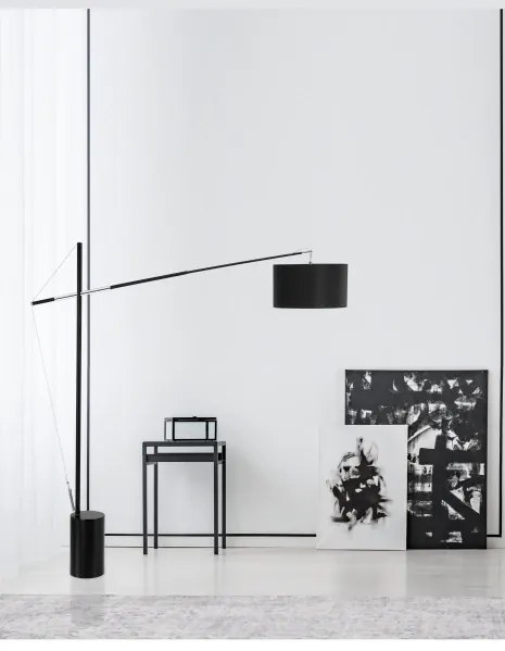 Retro stojací lampa Traccia 195 černé