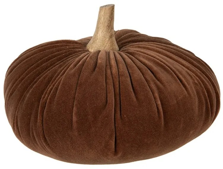 Hnědá textilní dekorace dýně Pumpkin XXL - Ø 25*16 cm