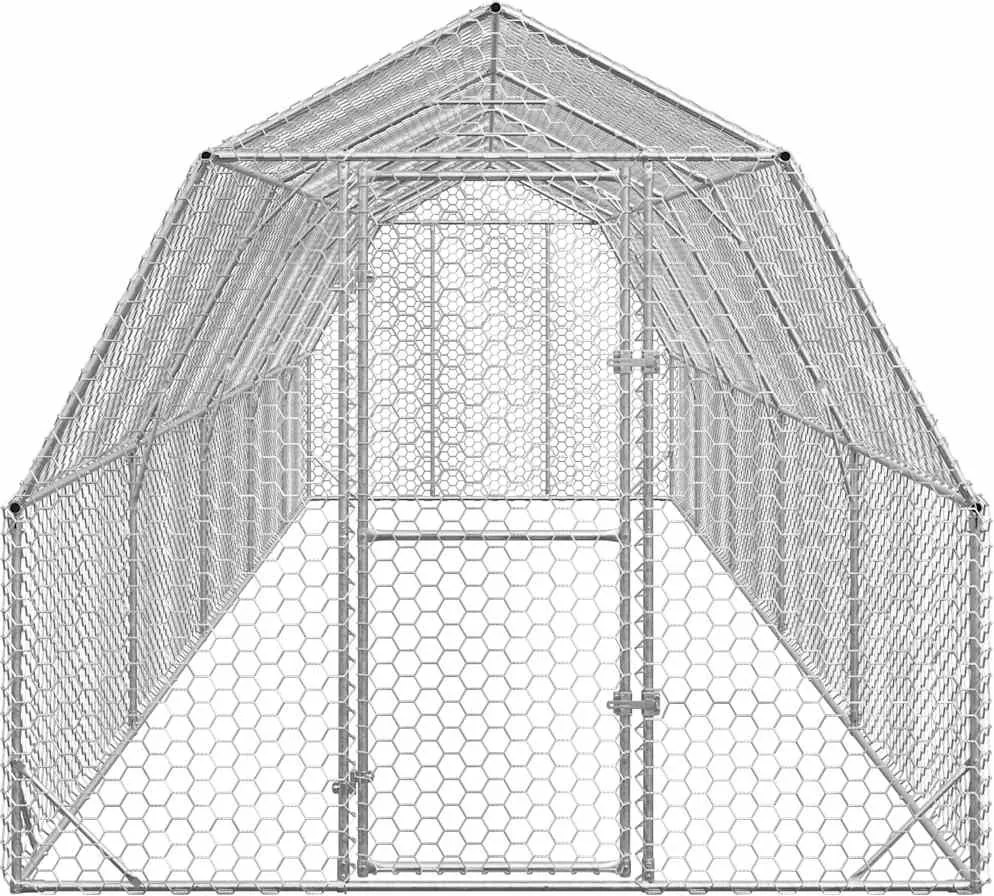 Výběh pro slepice 2,5x10x2,25 m pozinkovaná ocel 3328519