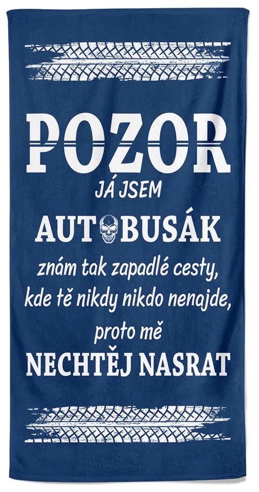Osuška Pozor autobusák (Velikost osušky: 100x170cm)