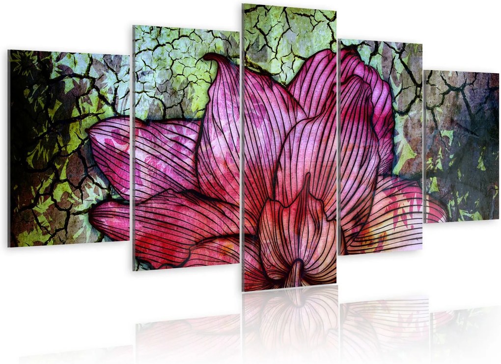 Obraz - Květinový vitráž 100x50