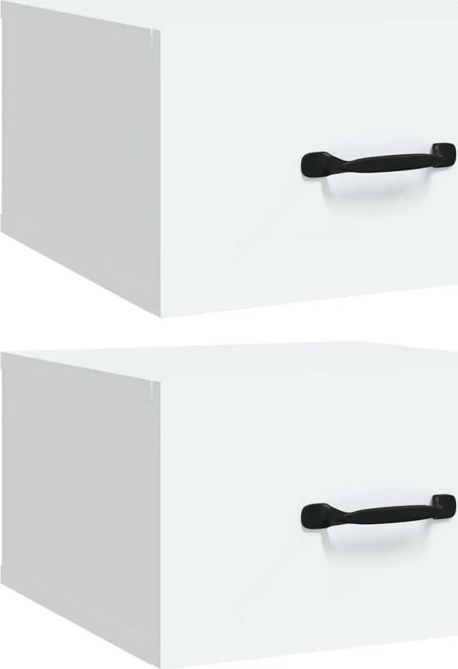 vidaXL Nástěnné noční stolky 2 ks 35 x 35 x 20 cm [812853] Barva: bílá s vysokým leskem